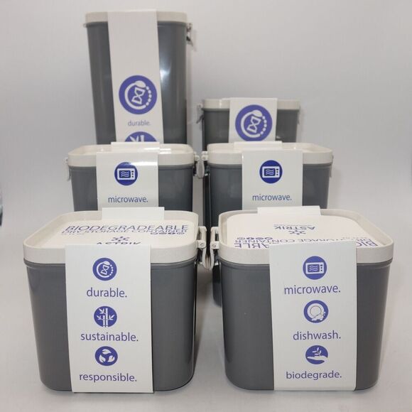 Astrik | Dining | New Set Of 6 Astrik Biodegradable Plastic Dry Storage ...
